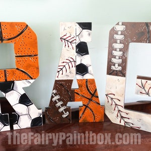 Vintage Sports Painted Wood Letters - Vintage Baseball Baby Room ...