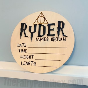 Wizard Birth Announcement Sign - Wizard Baby Wooden Newborn Photo Prop ...