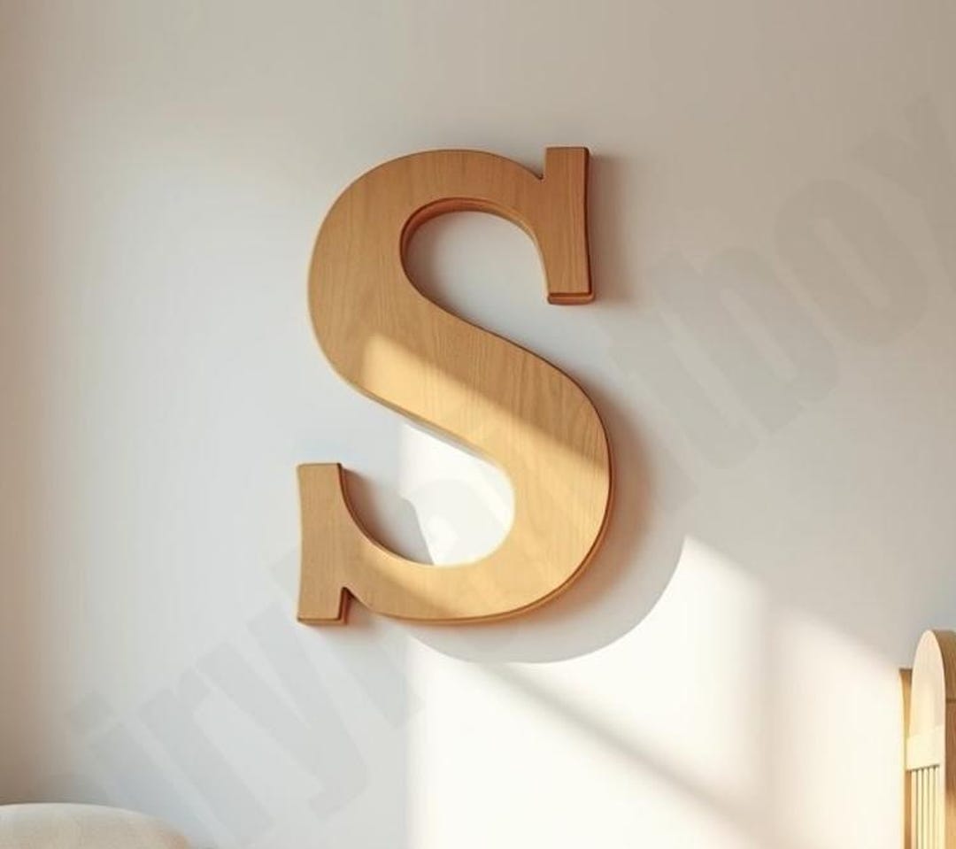 Stained Wooden Monogram Wall Letter Sign, Layered Monogram Baby Nursery ...