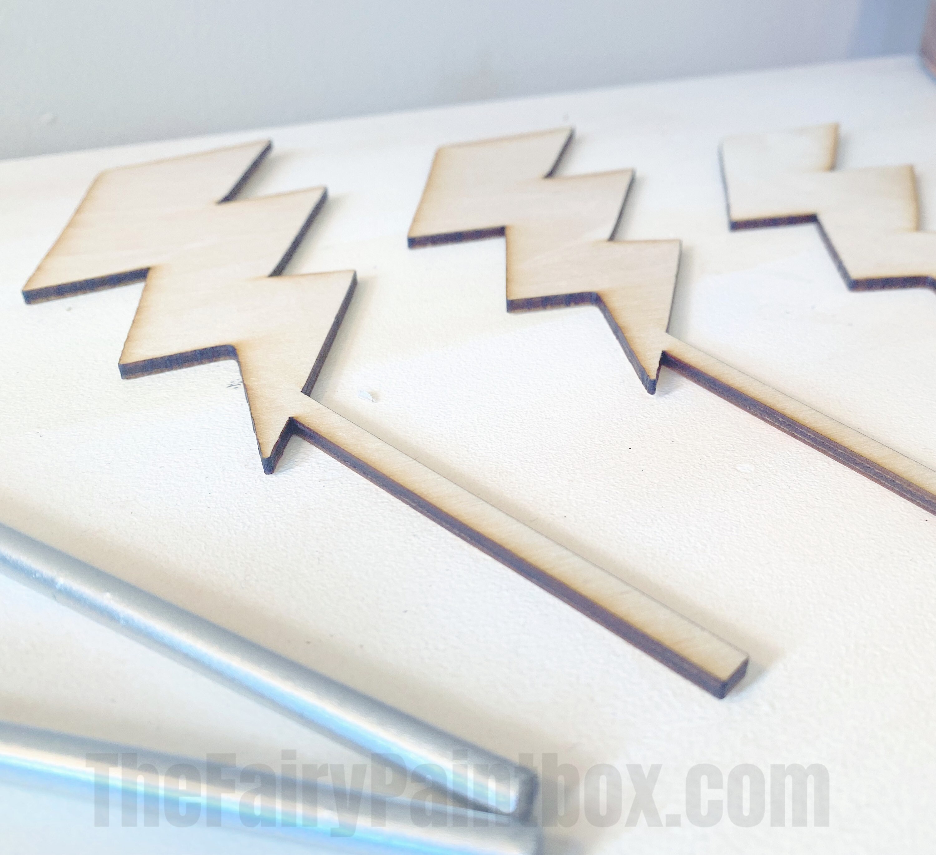 Lightning Bolt Cake Topper, Unfinished Wood Lightning Bolt Cupcake ...