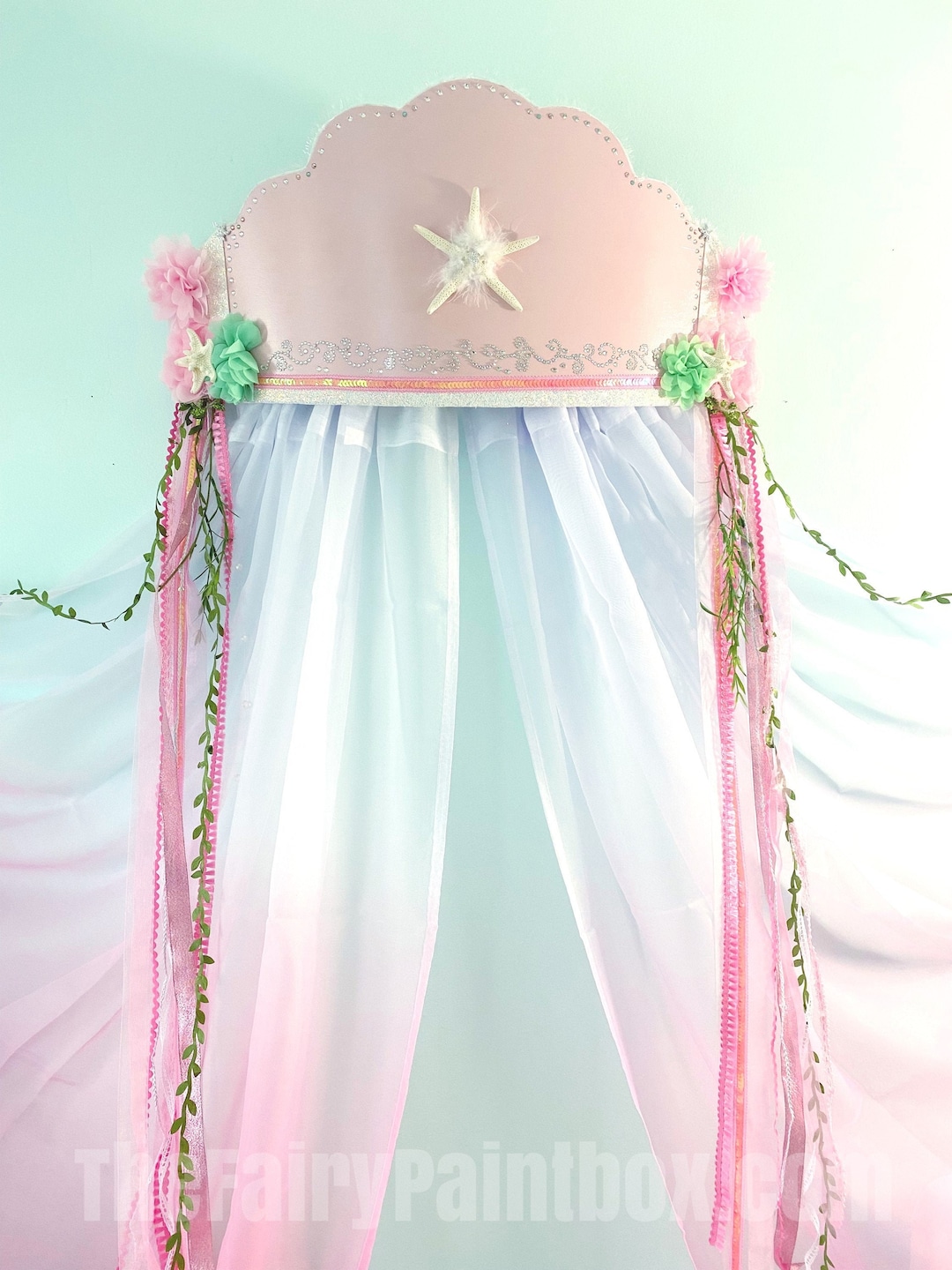 Pink Shell Crown Canopy Little Mermaid Crown Canopy - Etsy
