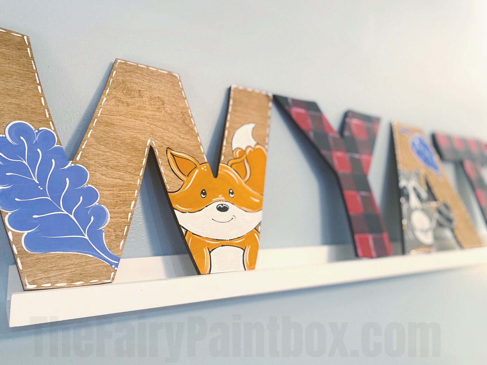 Woodland Animals Painted Letters Fox Painted Wooden Letters - Etsy