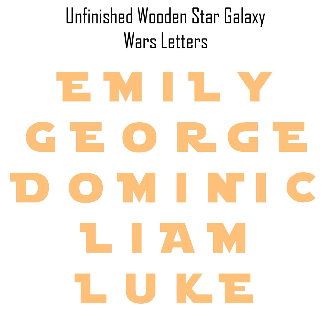 Unpainted Jedi Wood Letters - Baltic Birch Galaxy Letters - Wood Star ...