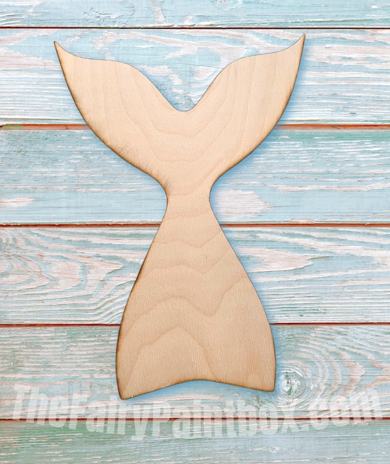 Mermaid Tail Unfinished Wood Shape Mermaid Party Craft Shape Etsy