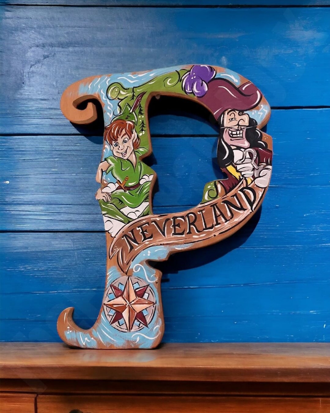 Neverland Map Peter Pan Nursery Room Monogram, Peter Pan Decoration ...