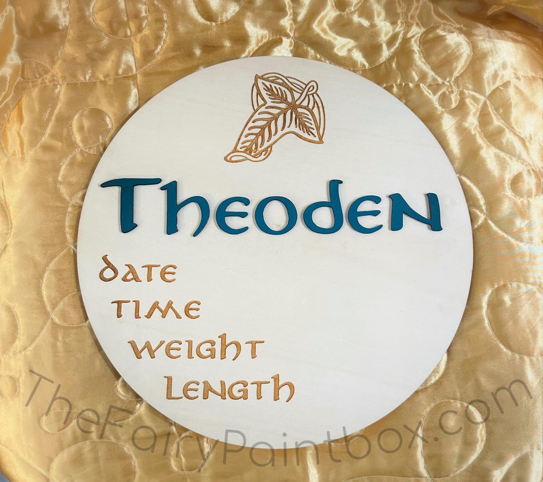 Middle Earth Birth Announcement Sign Elvish Baby Wooden - Etsy
