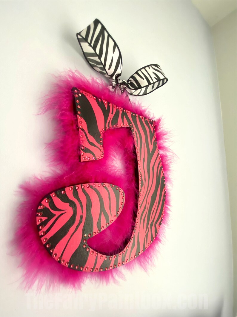 Fancy Hot Pink Zebra Nursery Bling Wall Monogram Zebra - Etsy