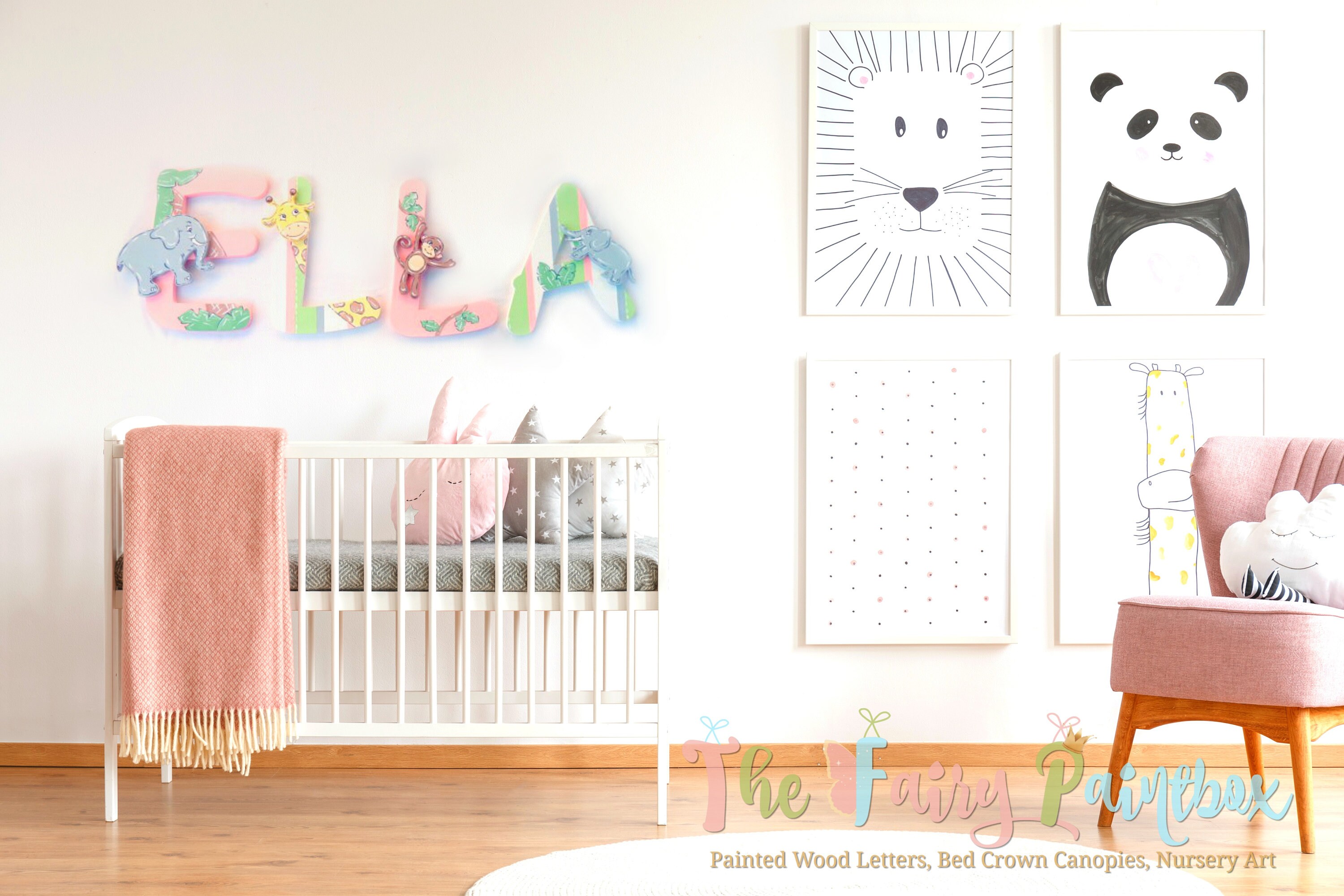 Zoo Nursery Wall Monogram Letters Monogram Wall Hanging - Etsy