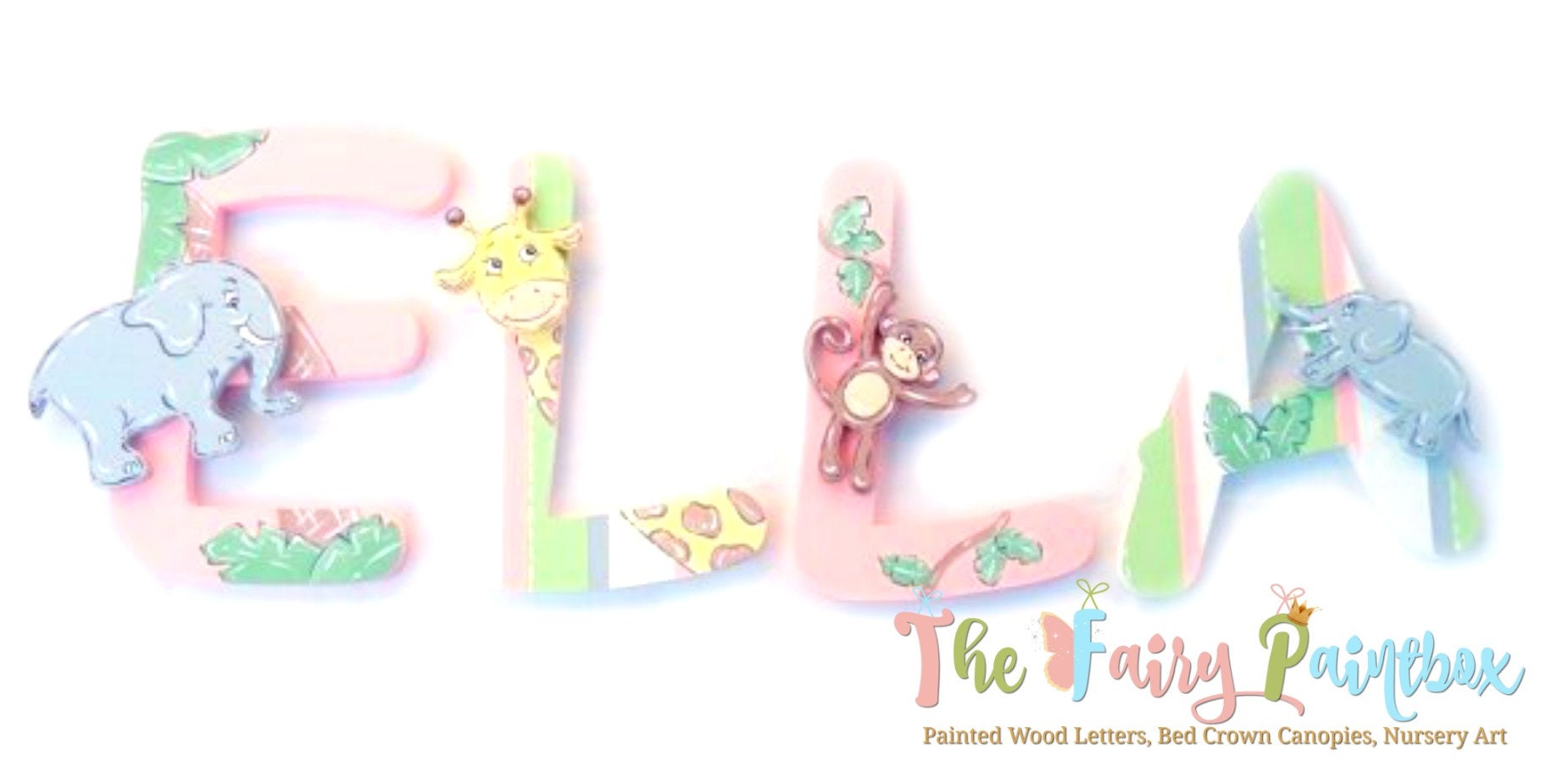 Zoo Nursery Wall Monogram Letters Monogram Wall Hanging - Etsy