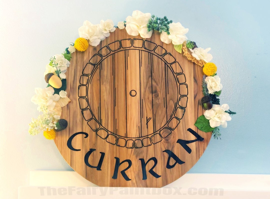 Hobbit Door Baby Name Wall Sign - Hobbit Hole Wedding Name Plaque ...