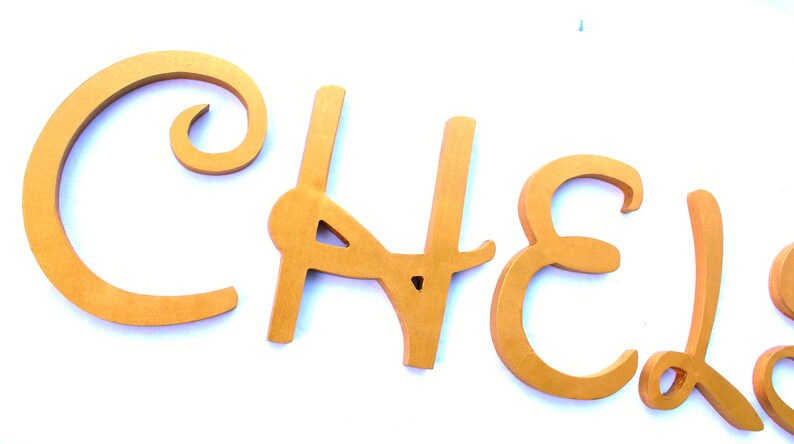 Gold Nursery Wall Monogram Letters Monogram Wall Hanging | Etsy