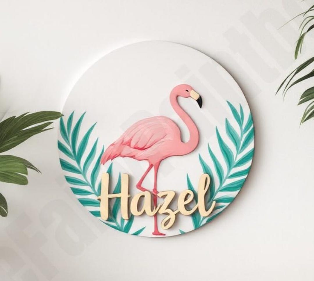 Flamingo Baby Room Sign, Tropical Nursery Room Wall Art, Bird Decor ...