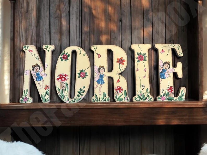 Fairy Woodland Painted Wall Letters, Fairy Wooden Letters, Woodland ...