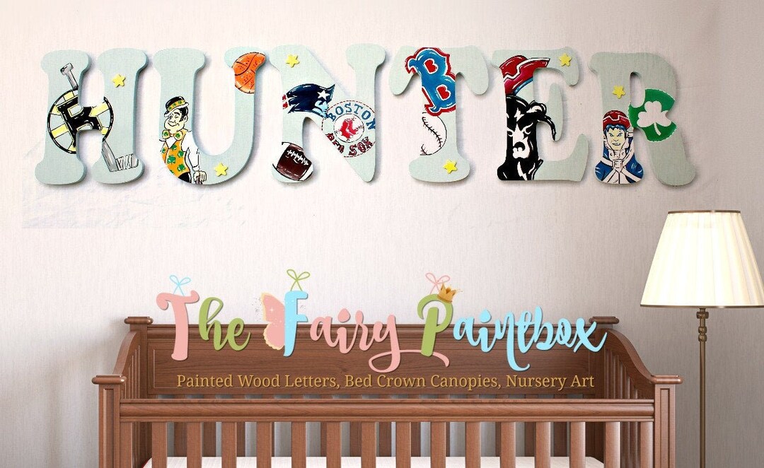 Boston Nursery Letters - Boston Team Painted Letters - New England ...