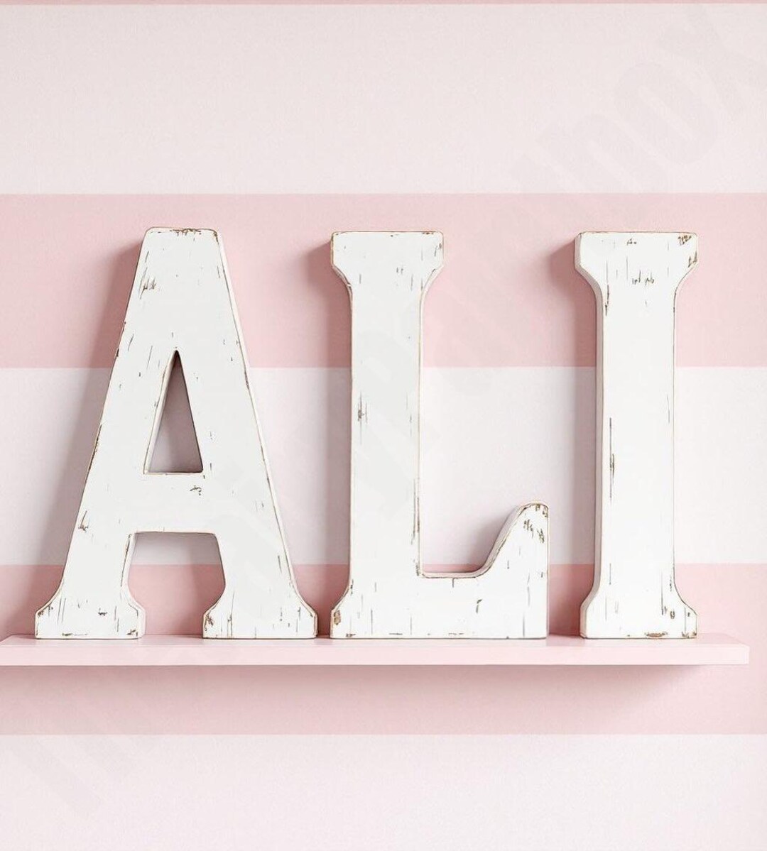 Rustic White Wood Wall Letters, Rustic Cottage Nursery Decor, Baby Girl ...