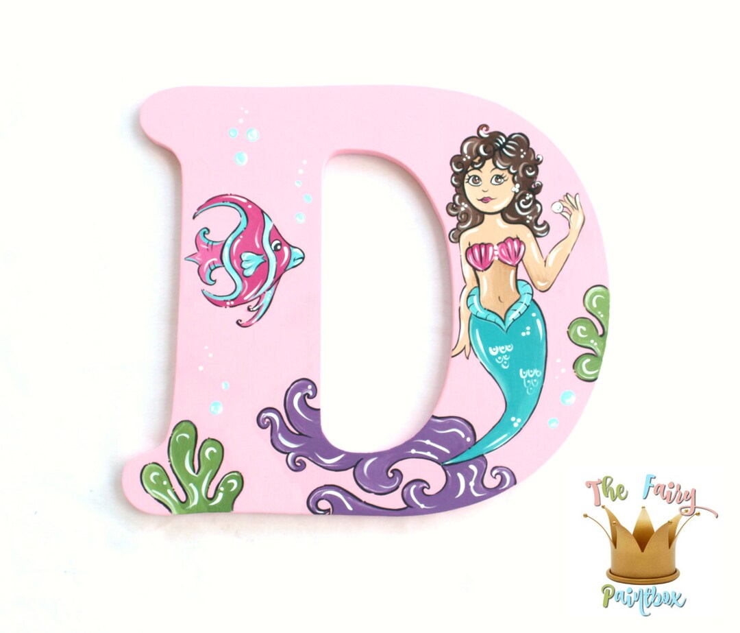 Pink Mermaid Painted Letters Mermaid Nursery Letters Beach Nursery Pink ...