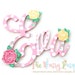 Gingham Rose Nursery Wall Painted Letters Pink Monogram Wall Hanging ...