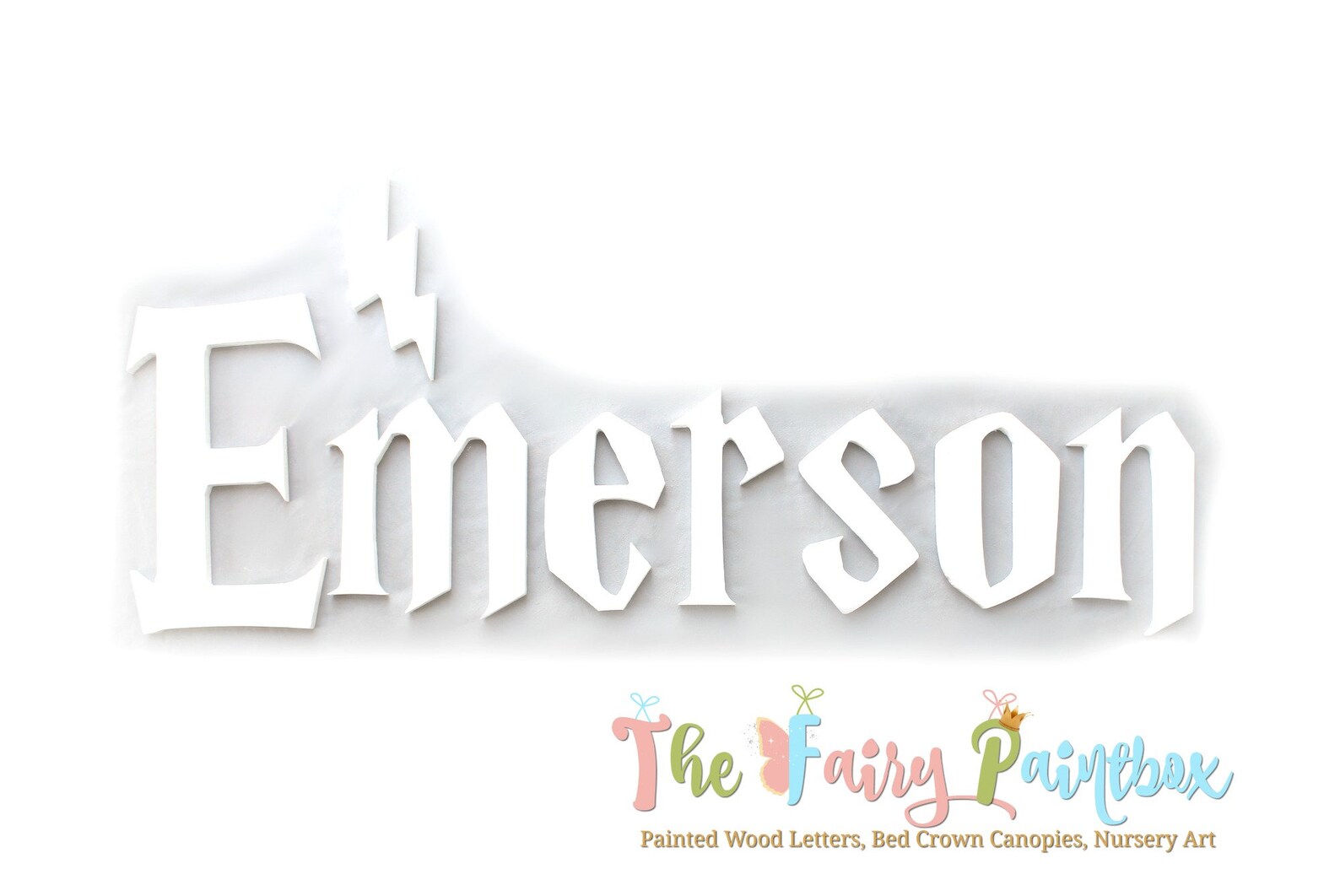 Wizard Academy White Painted Letters Lightning Wall Letters - Etsy