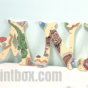 Safari Nursery Wall Painted Letters Africa Wall Hanging - Etsy