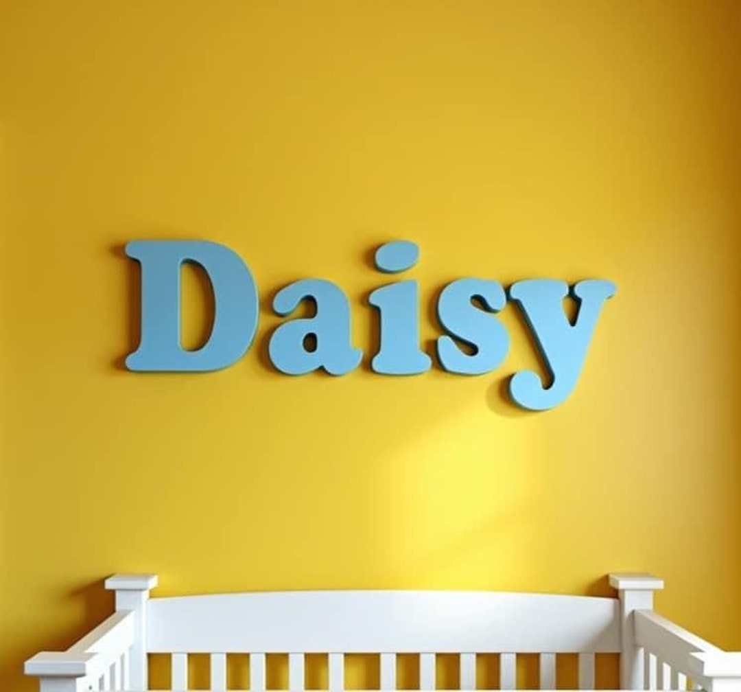 Aqua Blue Wooden Wall Letters, Light Blue Bedroom Decor, Blue Baby Name ...
