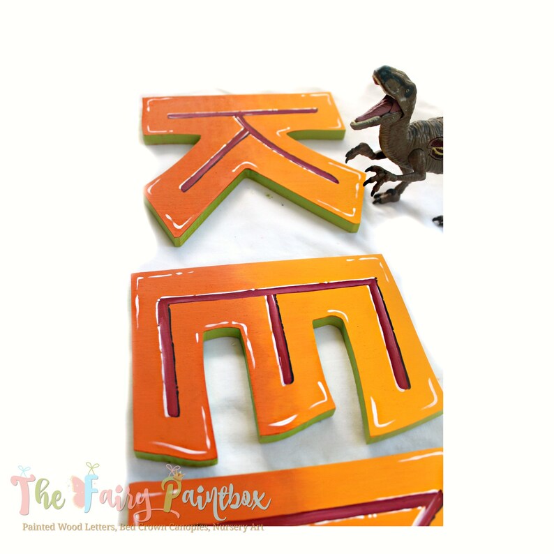 Jurassic Nursery Room Wall Letters - Dinosaur Park Name Wall Hanging ...