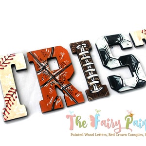 Vintage Sports Painted Wood Letters - Vintage Baseball Baby Room ...