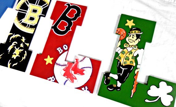 Boston Nursery Letters - Boston Team Painted Letters - New England ...