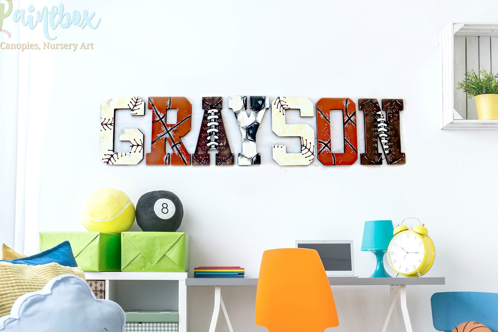 Vintage Sports Painted Wood Letters - Vintage Baseball Baby Room ...