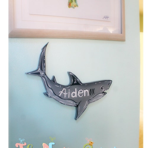 Personalized Shark Sign Shark Nursery Room Name Sign Shark - Etsy
