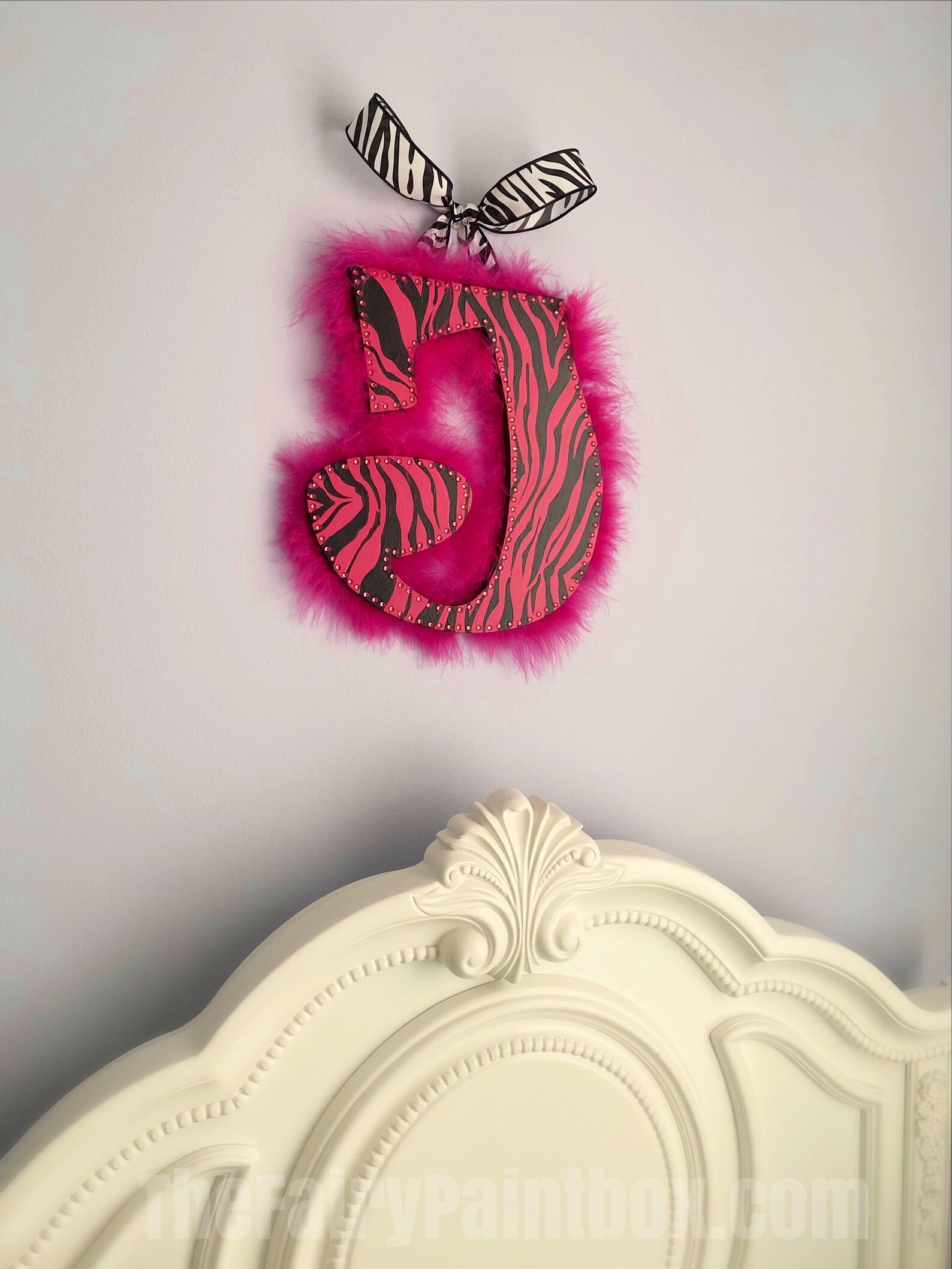 Fancy Hot Pink Zebra Nursery Bling Wall Monogram Zebra - Etsy