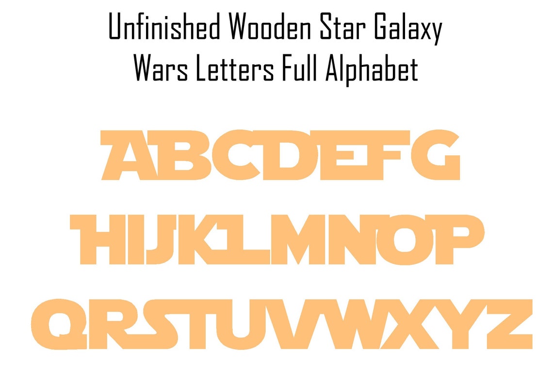 Unpainted Jedi Wood Letters Baltic Birch Galaxy Letters - Etsy