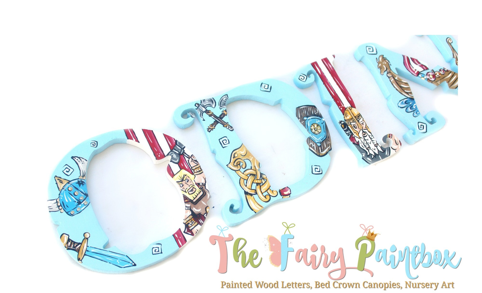 Little Viking Painted Wood Letters Thor Nursery Wall Letters | Etsy