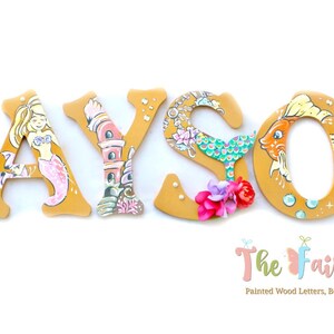 Gold Mermaid Nursery Room Wall Letters - Narwhal Baby Room Hanging ...