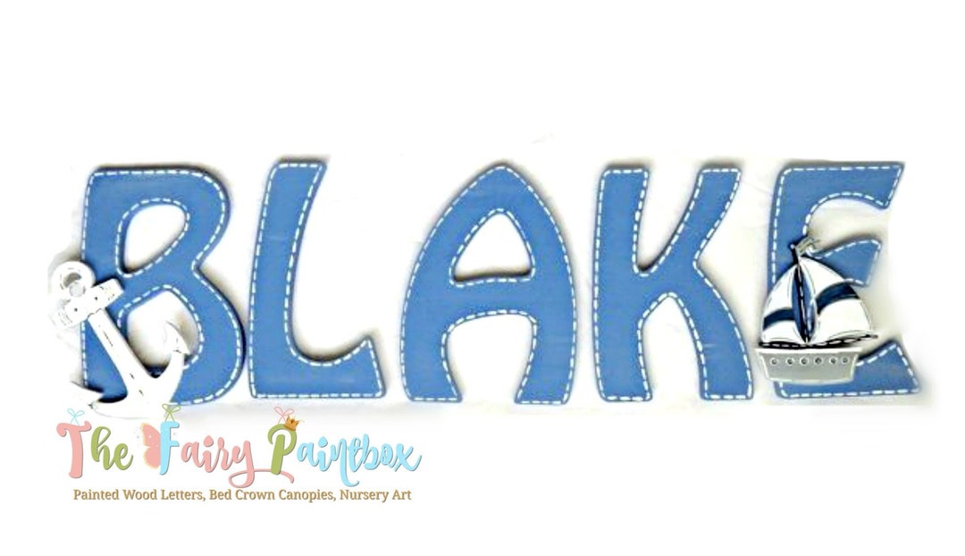 Sailboat Nursery Painted Letters Sailboat Painted Wood - Etsy