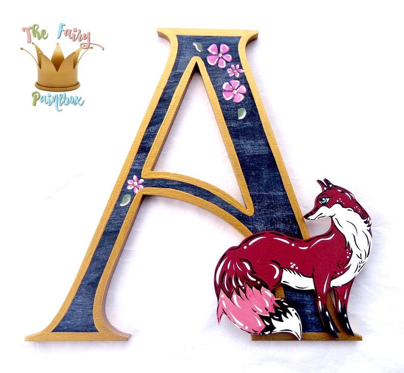 Antiqued Fox Painted Letters Red Fox Baby Name Wood Letters | Etsy