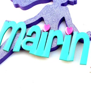 Personalize Mermaid Kids Room Wall Art Mermaid Baby Name | Etsy