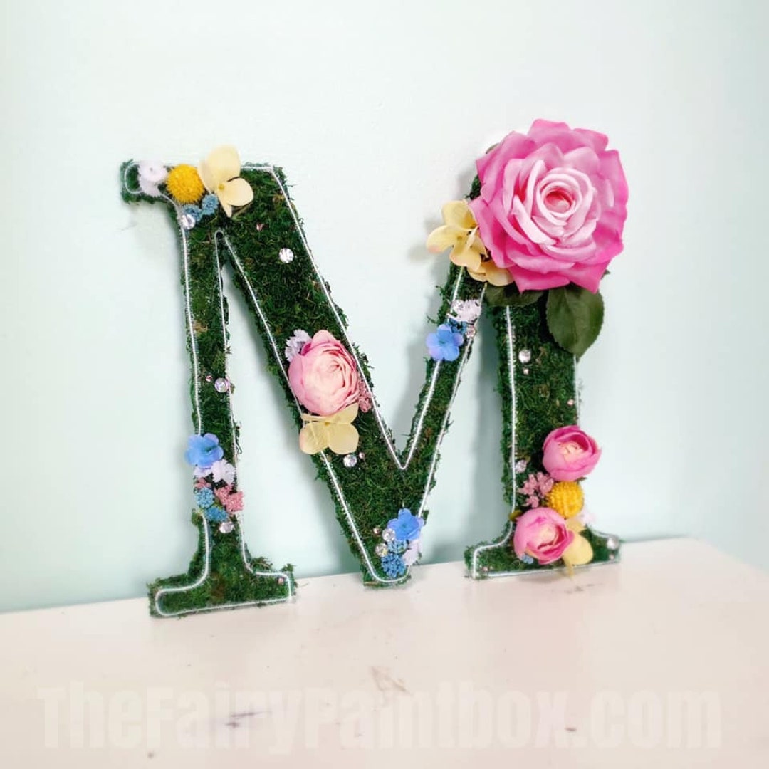 Woodland Moss Nursery Wall Monogram - Boho Monogram Wall Hanging ...