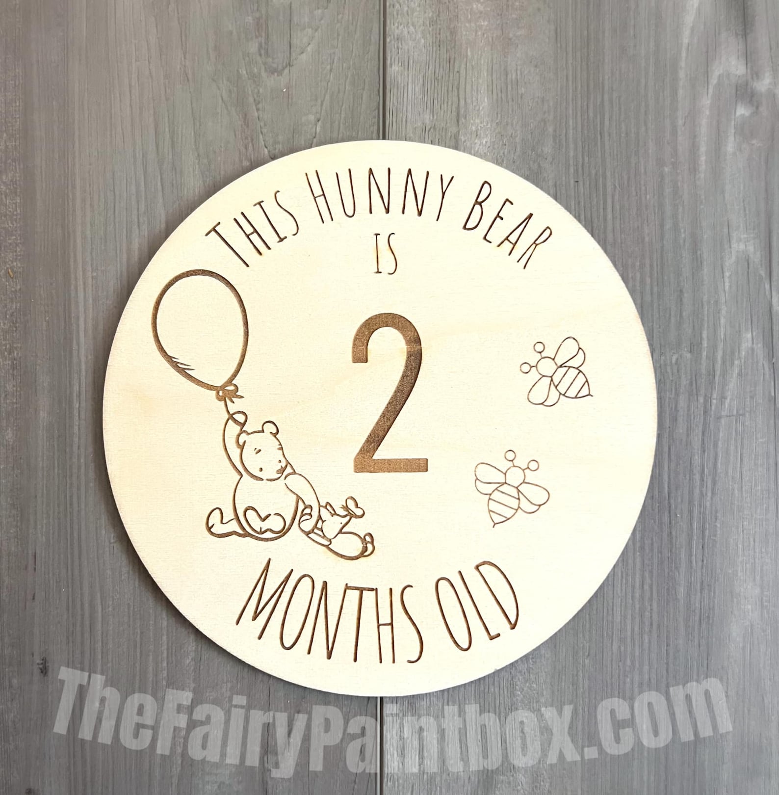 Honey Bear Monthly Milestone Announcement Sign, Bees & Bear Baby ...