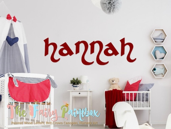 Red Painted Wood Wall Letters Red Baby Nursery Room Hanging | Etsy