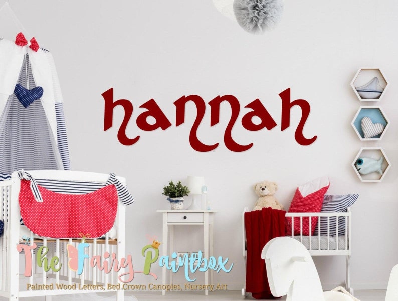 Red Painted Wood Wall Letters Red Baby Nursery Room Hanging - Etsy