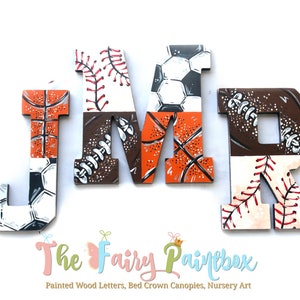 Vintage Sports Painted Wood Letters - Vintage Baseball Baby Room ...