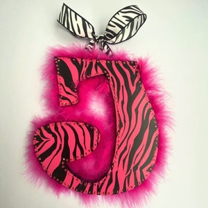 Fancy Hot Pink Zebra Nursery Bling Wall Monogram - Zebra Stripe ...
