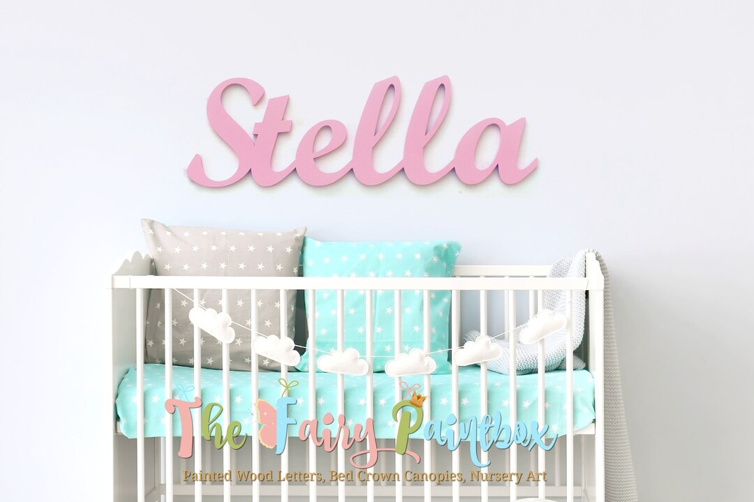 Script Wood Wall Letters, Nursery Room Wall Art, Baby Girl Nursery ...