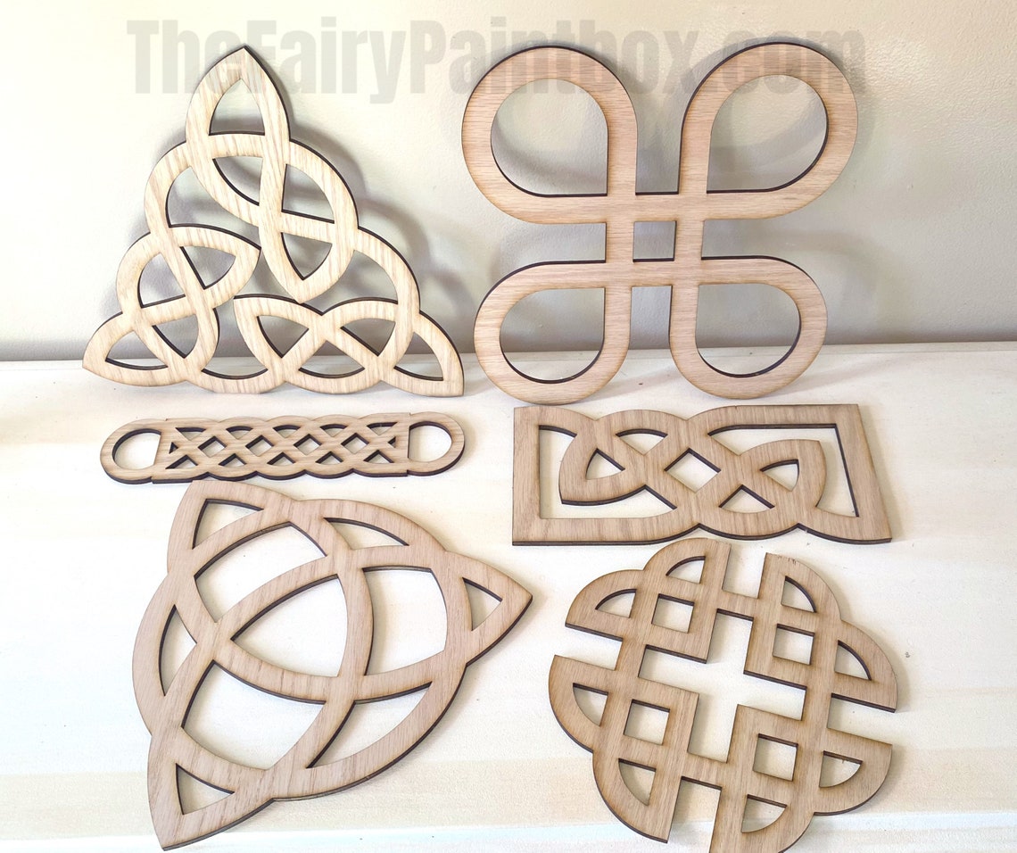 Celtic Knot Wall Decor Set Unfinished Wood, Celtic Knots for Wall ...