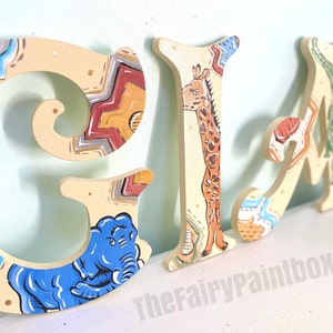 Safari Nursery Wall Painted Letters Africa Wall Hanging - Etsy