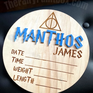 Wizard Birth Announcement Sign - Wizard Baby Wooden Newborn Photo Prop ...