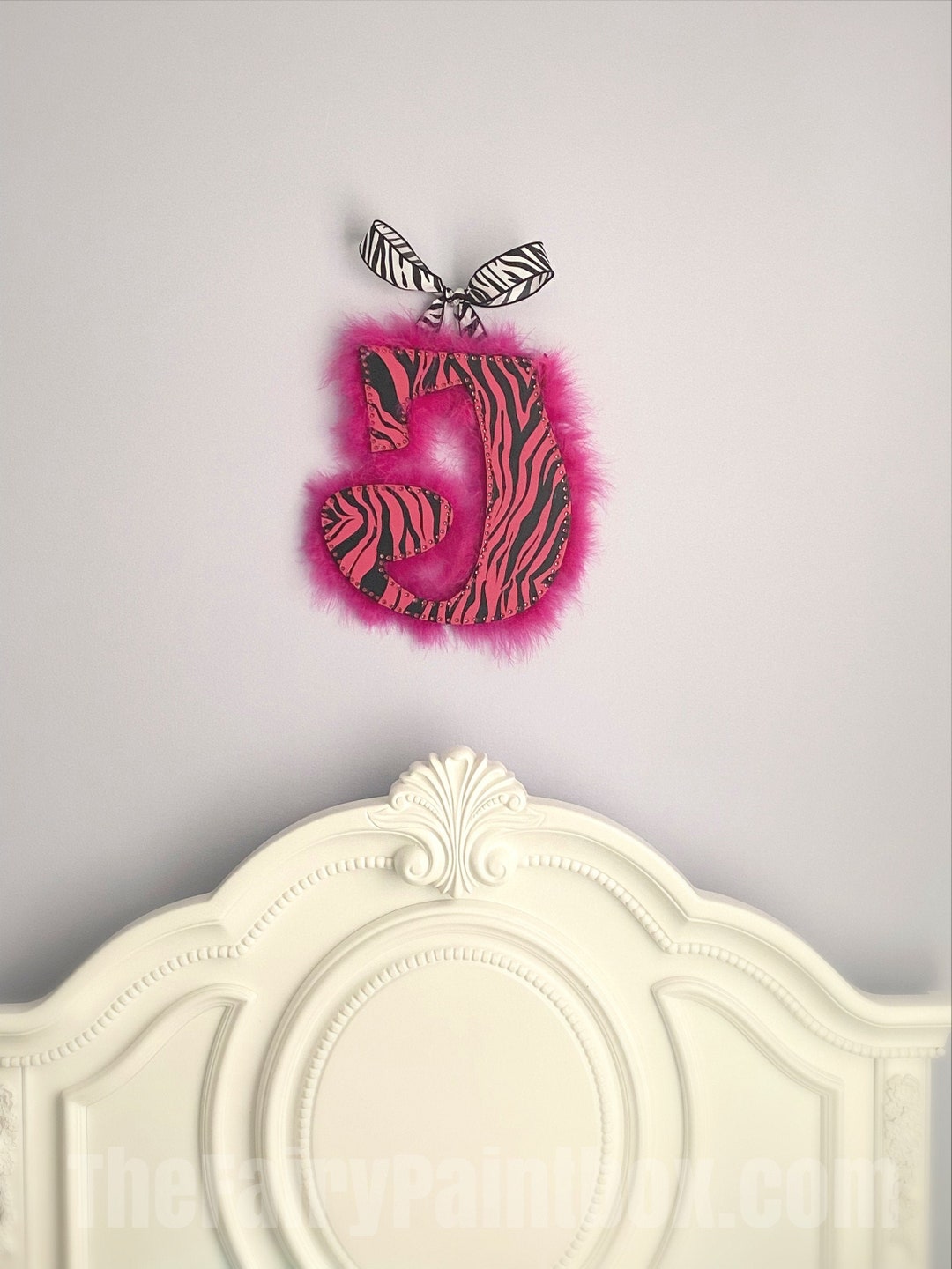 Fancy Hot Pink Zebra Nursery Bling Wall Monogram - Zebra Stripe ...