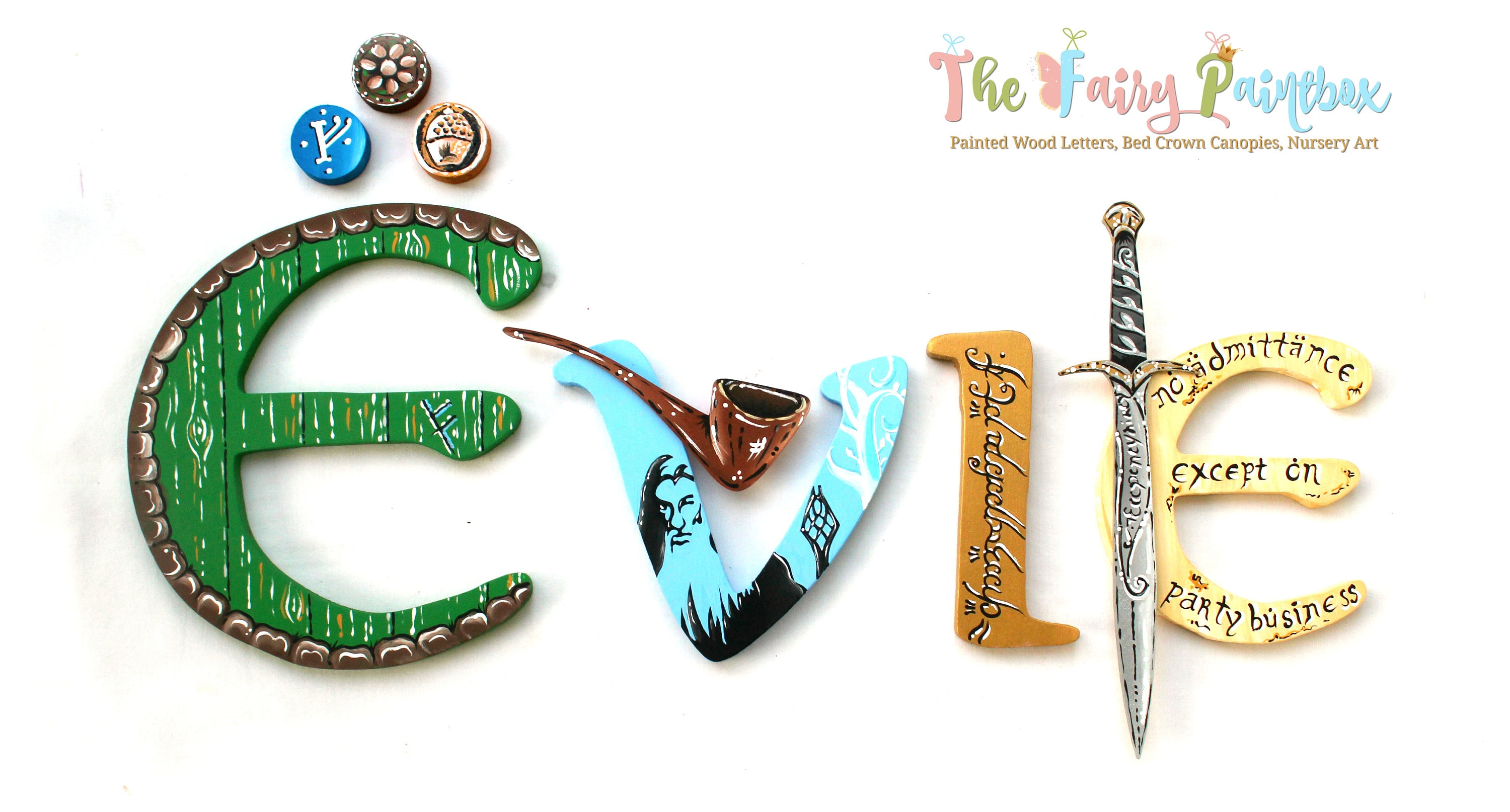 Home & Living Middle Earth Kids Room Hobbit Nursery Letters Middle ...