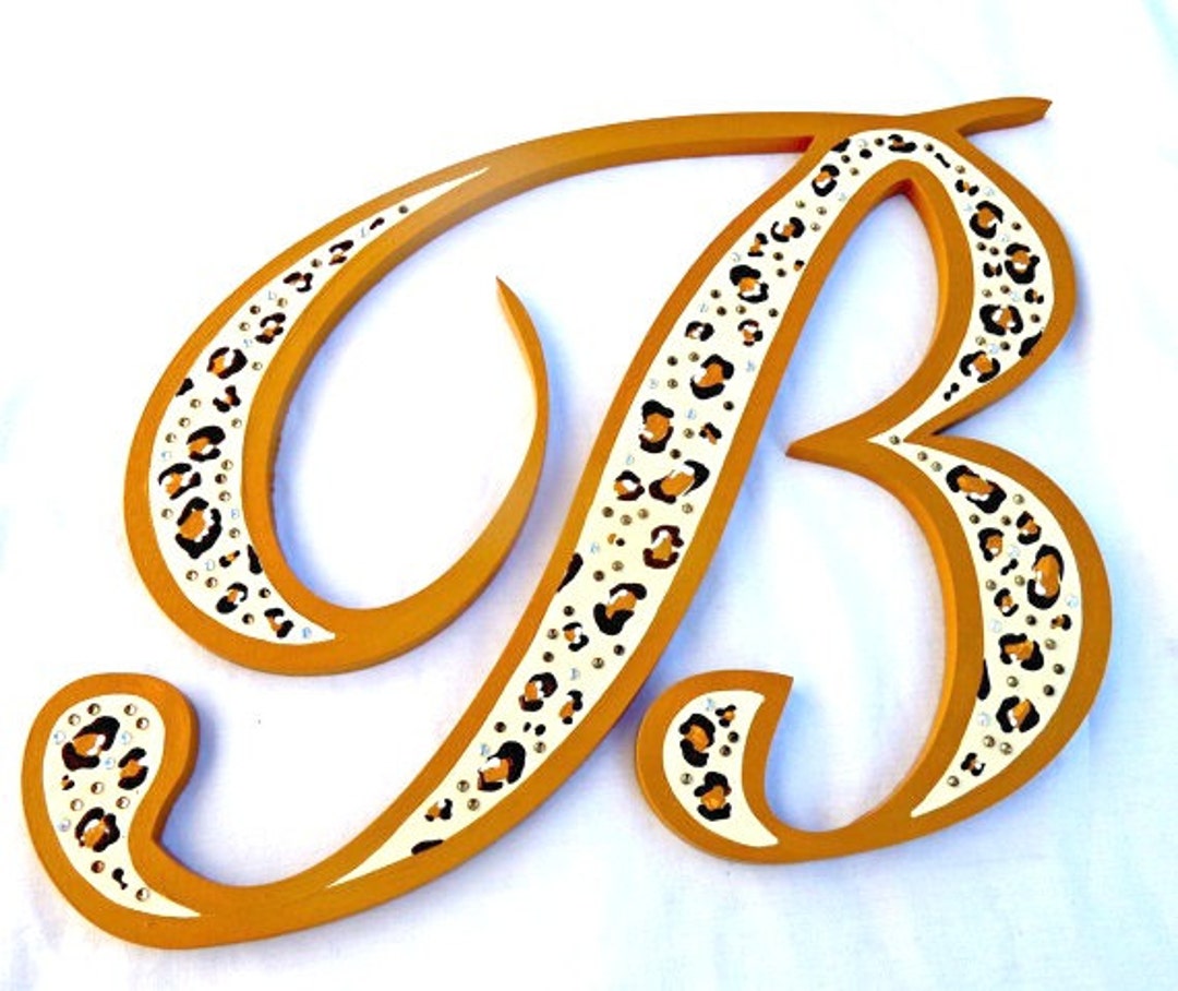 Leopard Print Painted Letter, Animal Print Nursery Letters, Gold ...