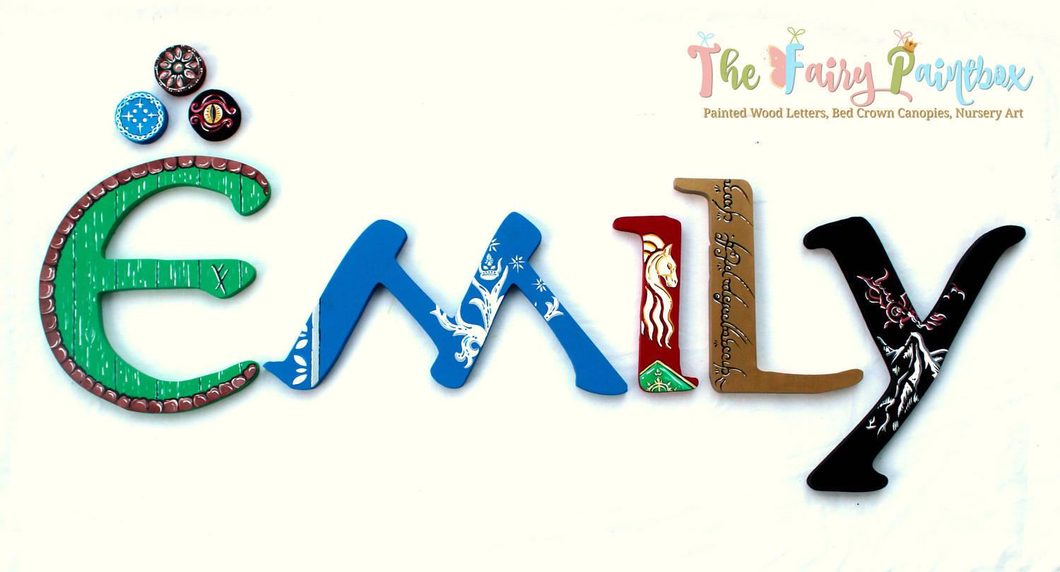 Home & Living Middle Earth Kids Room Hobbit Nursery Letters Middle ...